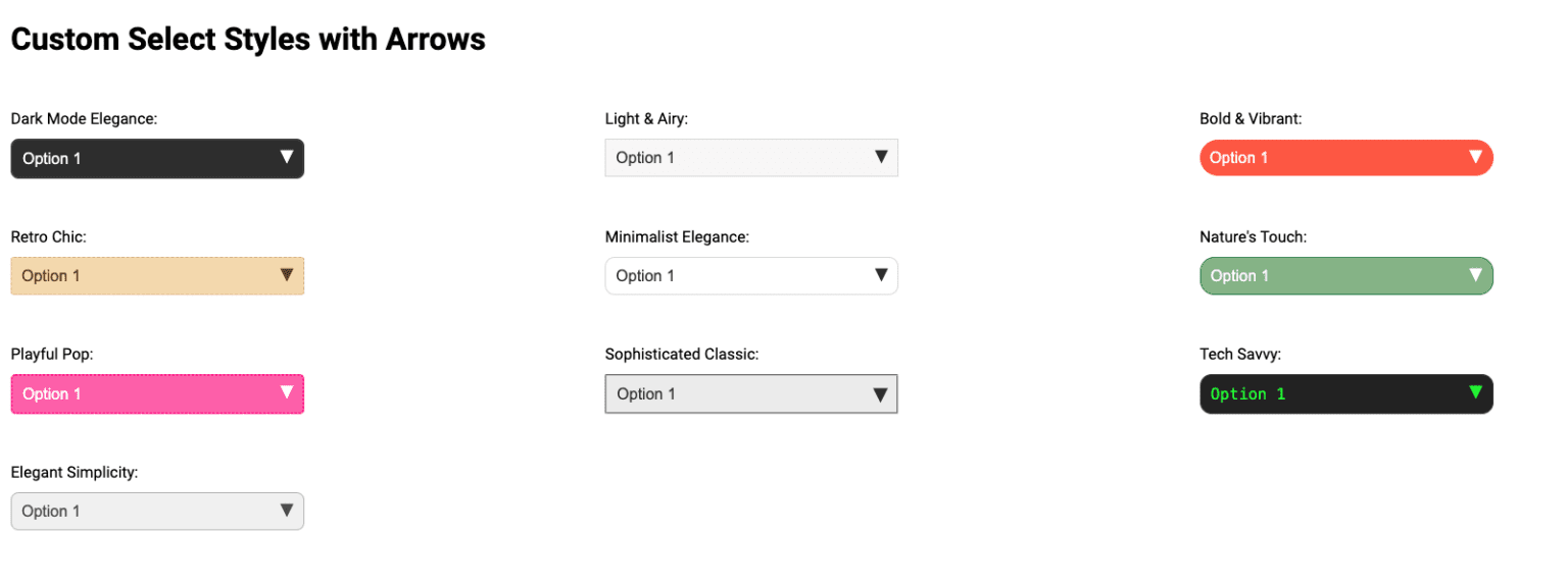 10 Unique Comprehensive CSS Styles for Select Inputs in 2024 ...